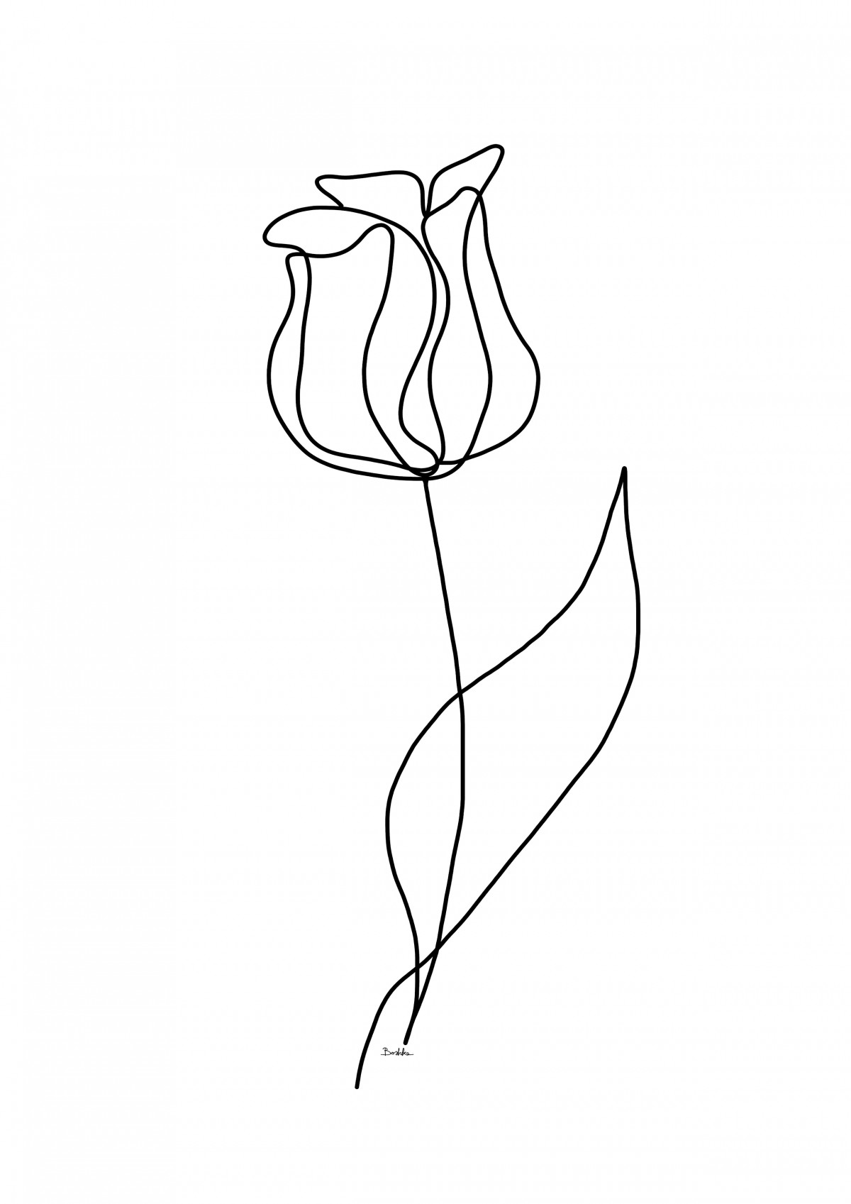 "Tulipan" grafika autorska, minimalistyczna, plik cyfrowy do pobrania ...