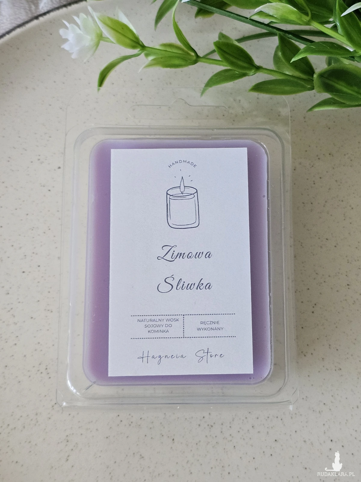 Sojowy wosk do kominka o zapachu Zimowa śliwka • Ruda Klara